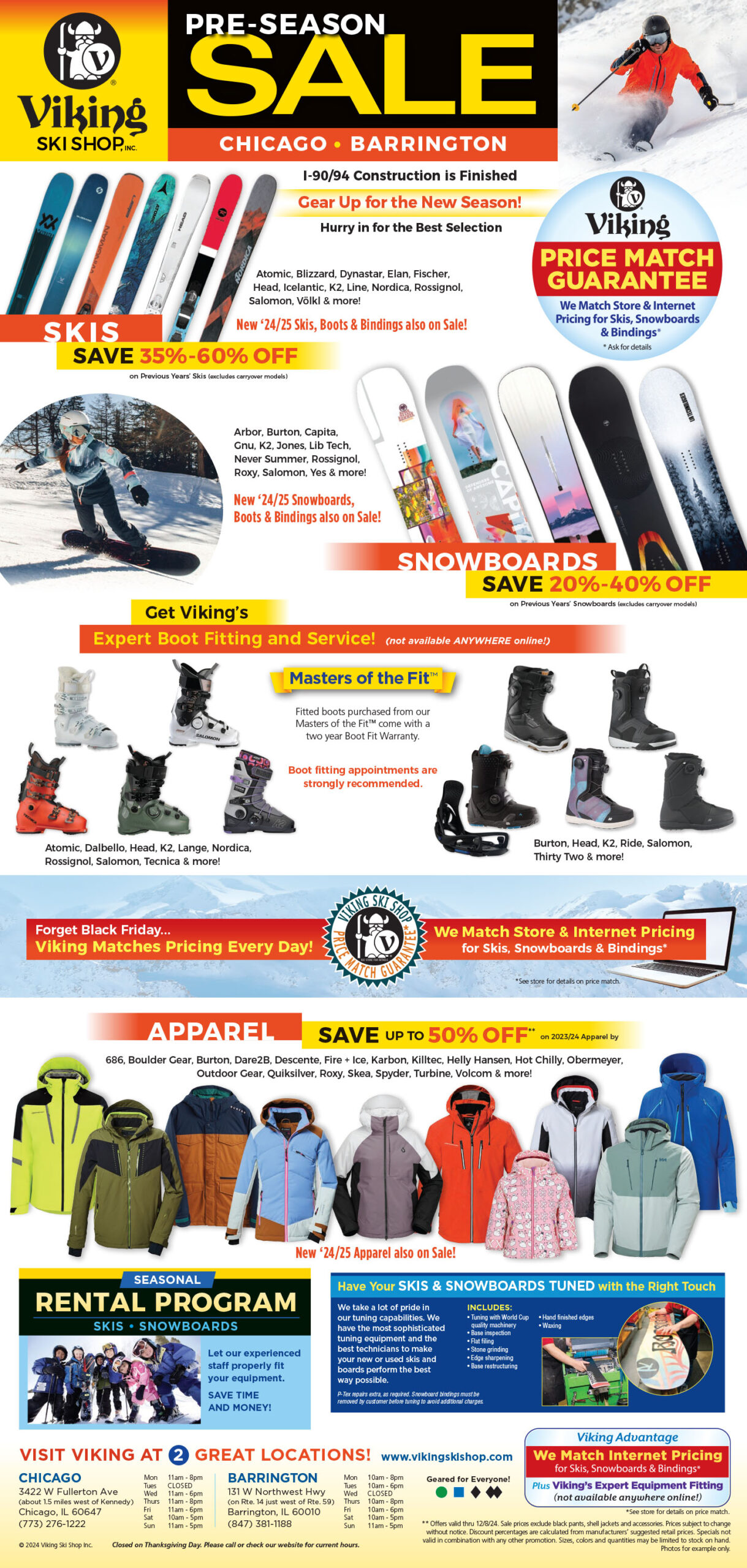 Viking Ski Shop Locations - Chicago, Barrington, Illinois, Ski Store ...